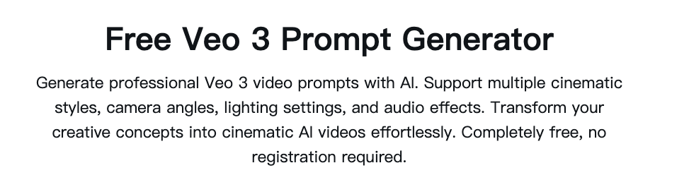 Veo 3 Prompt Generator - Free AI Video Prompt Tool